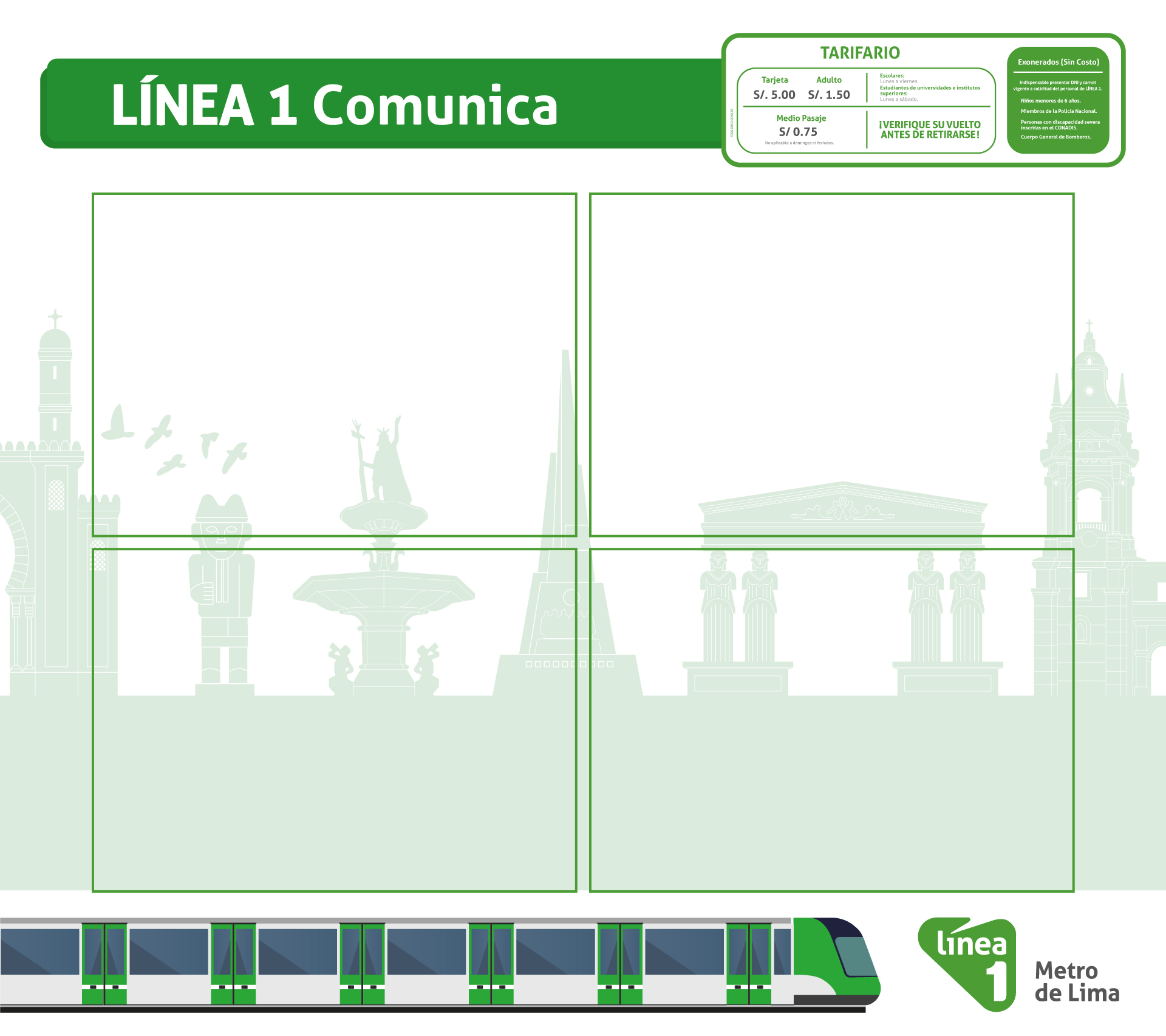 Diseño Gráfico: Línea 1 - Metro de Lima - Pandora Marketing